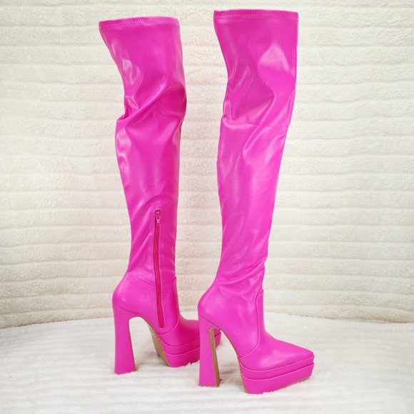 Mixx Shuz | Shoes | Delicious Hot Pink Fuchsia Pointy Toe Platform High ...